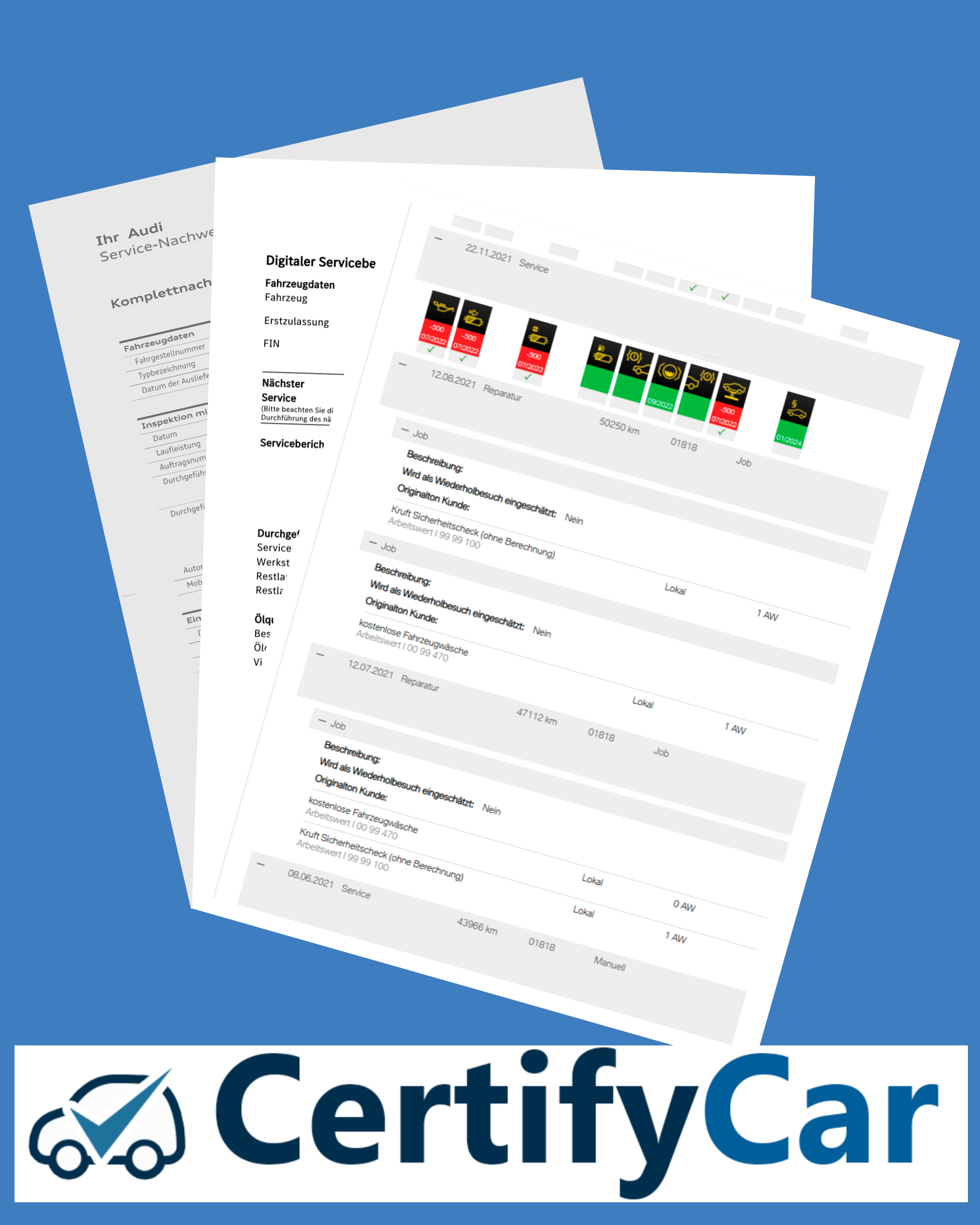 Digitales Serviceheft für Fahrzeuge | Online bestellen bei CertifyCar